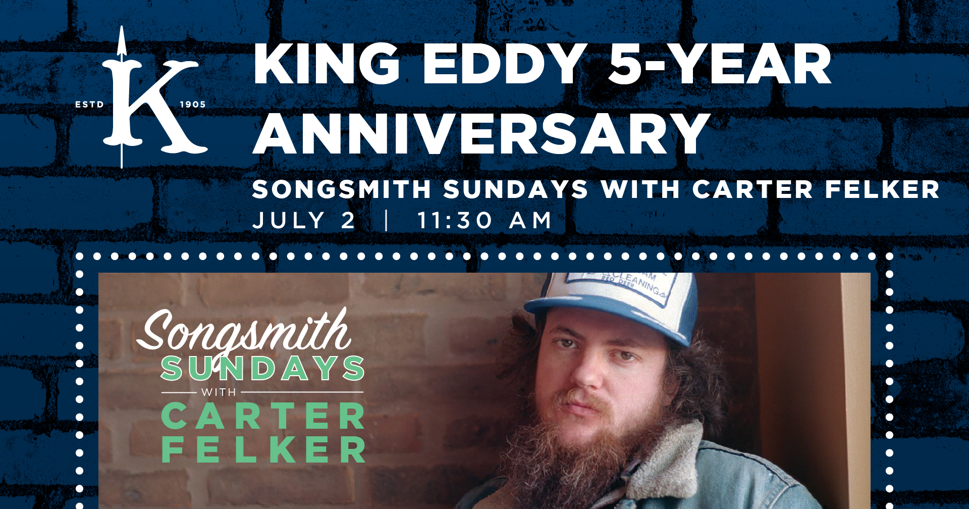 King Eddy Five-Year Anniversary: Songsmith Sundays with Carter Felker ...
